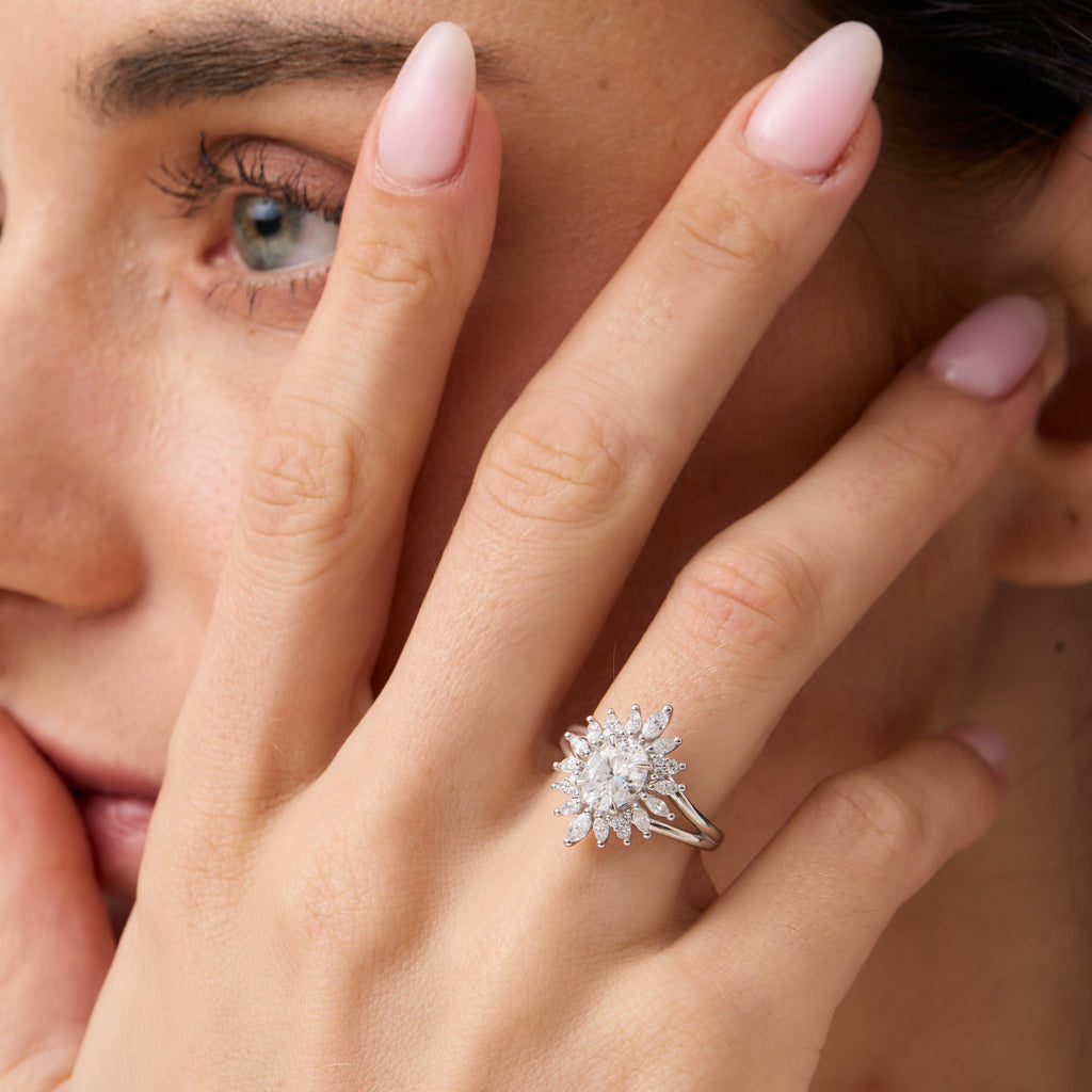 Lana | Oval Lab-Grown Diamond Split Shank Halo Ring – Emi Conner Jewelry
