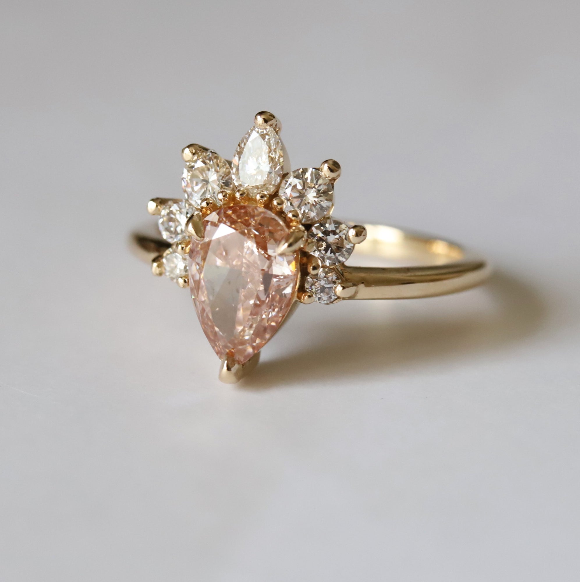Ophelia | Pear Pink Diamond Ring – Emi Conner Jewelry